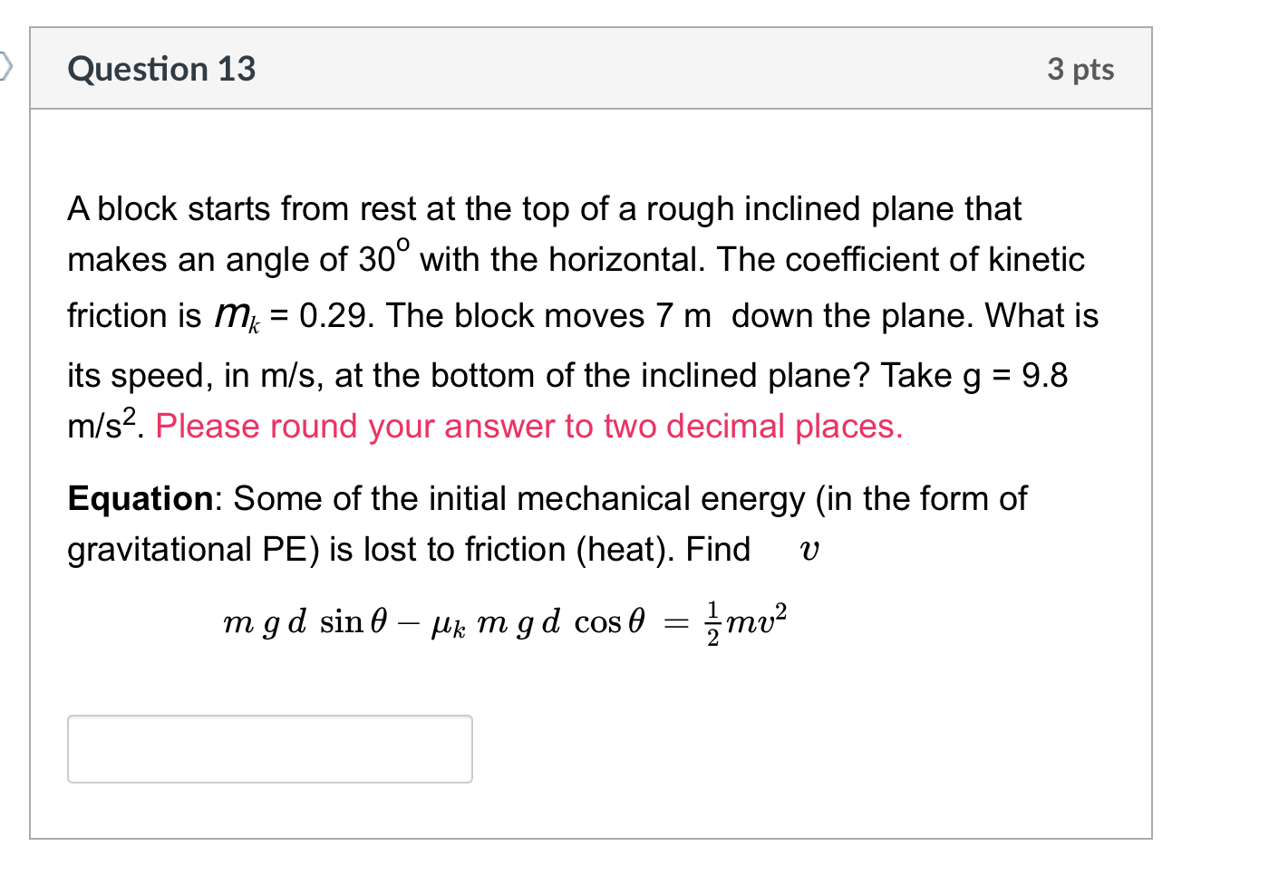 Solved A block starts from rest at the top of a rough | Chegg.com