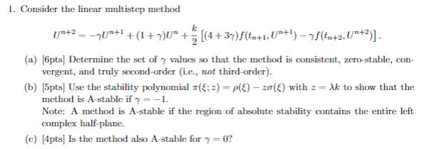 1 Consider The Linear Multistep Method Yu 2 70