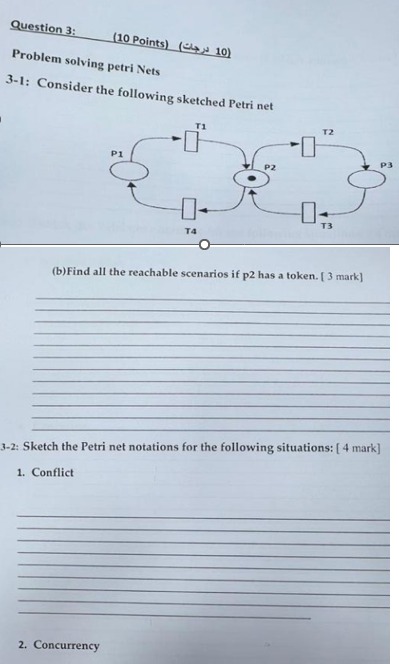 Solved Question 3:Problem solving petri Nets3-1: Consider | Chegg.com
