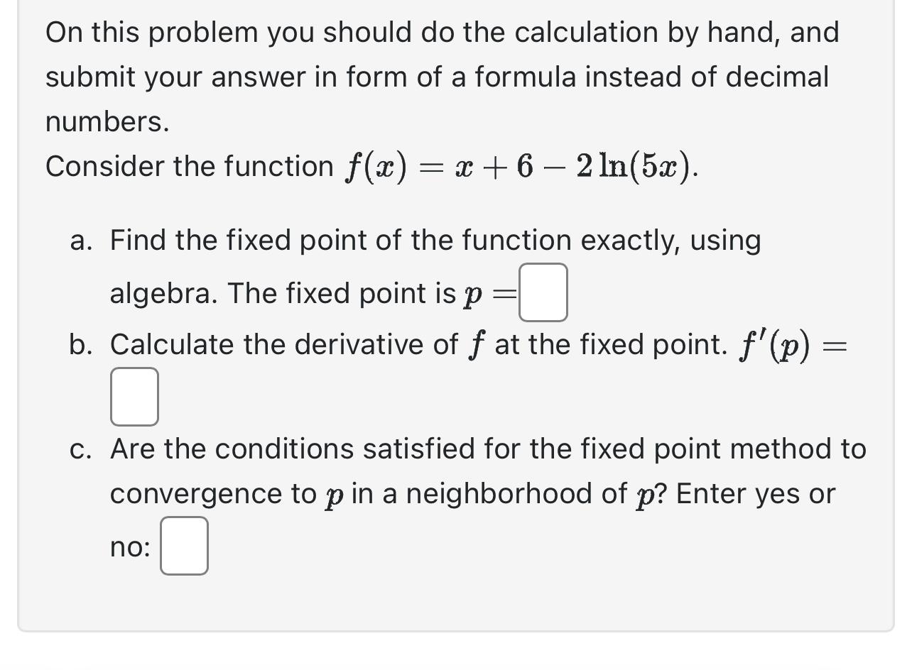 Solved On this problem you should do the calculation by | Chegg.com