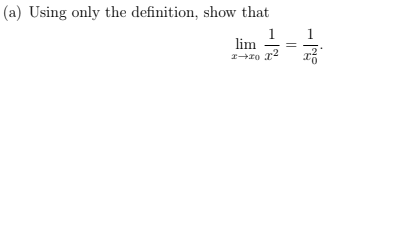 Solved (a) Using only the definition, show that 1 lim 1+30 | Chegg.com