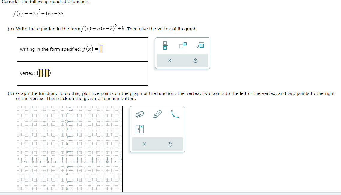 Solved Consider the following quadratic function. | Chegg.com