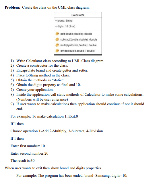 Solved In Java Oop Problem Create The Class O 0845