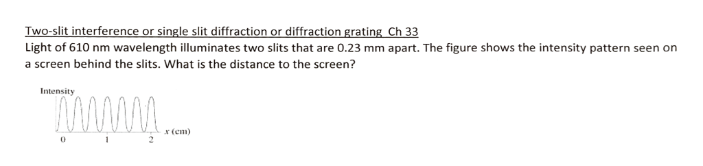 Solved Two-slit interference or single slit diffraction or | Chegg.com