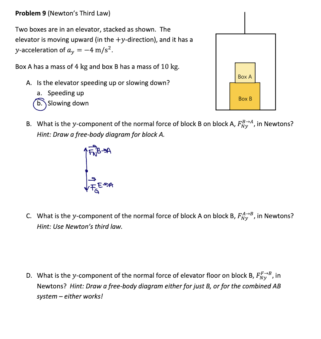 Solved Problem 9 (Newton's Third Law) Two boxes are in an | Chegg.com