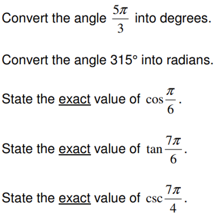 Solved Convert the angle 35π into degrees. Convert the angle | Chegg.com