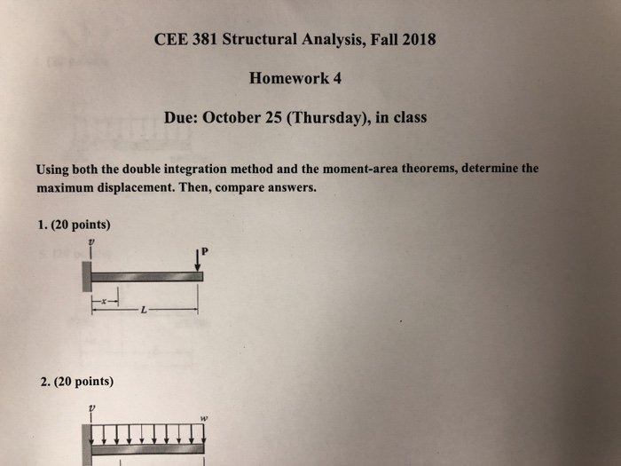 Solved CEE 381 Structural Analysis, Fall 2018 Homework 4 | Chegg.com