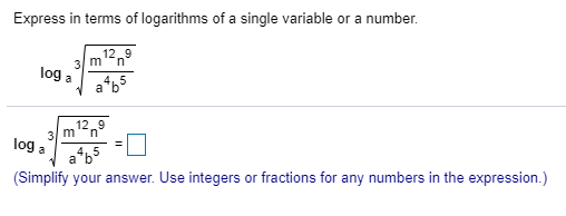 Solved Express in terms of logarithms of a single variable | Chegg.com