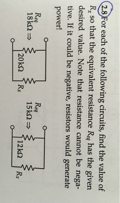 Solved For each of the following circuits, find the value of | Chegg.com