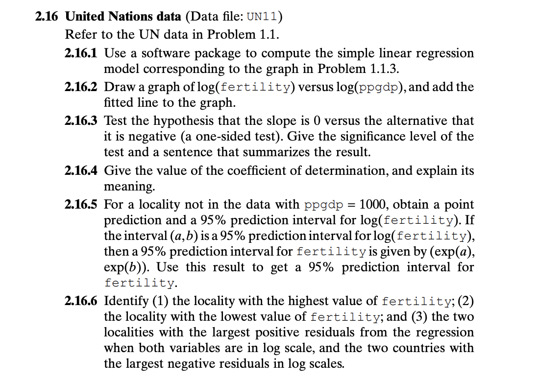 Solved 16 United Nations Data Data File Un11 Refer To The