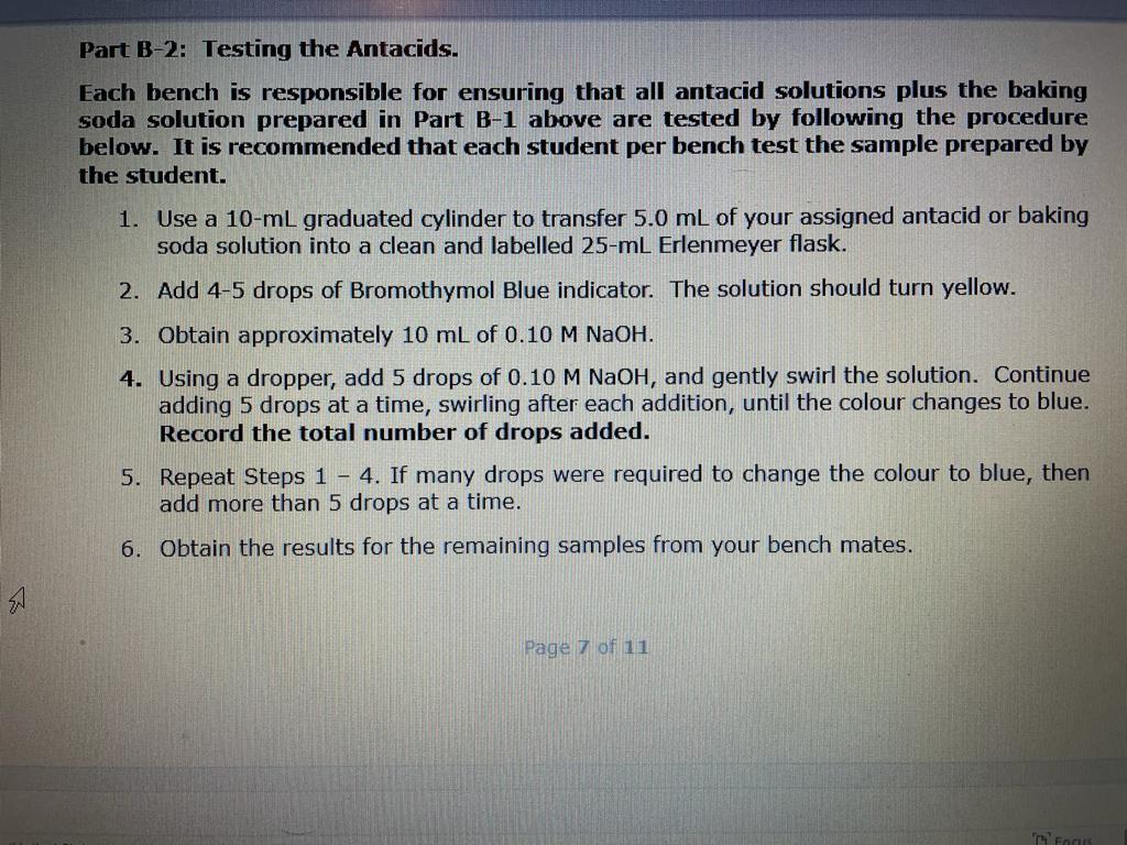 Part B: Over-the-counter Antacids and Back-Titration | Chegg.com