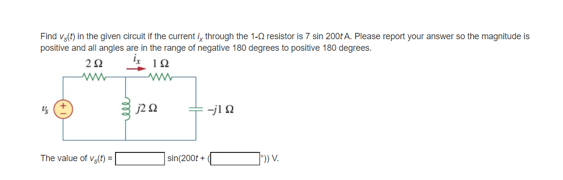 Solved Find vs(t) in the given circuit if the current ly | Chegg.com