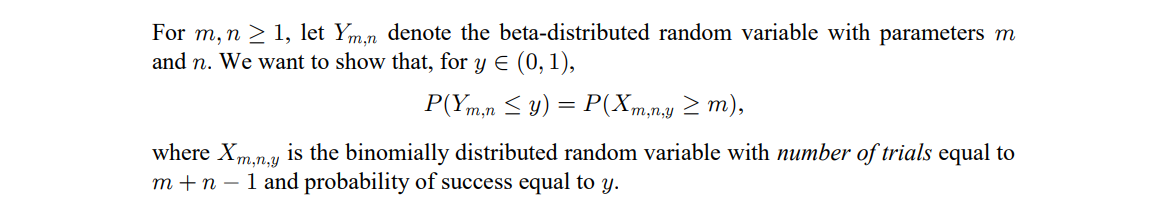 Solved For m,n≥1, let Ym,n denote the beta-distributed | Chegg.com