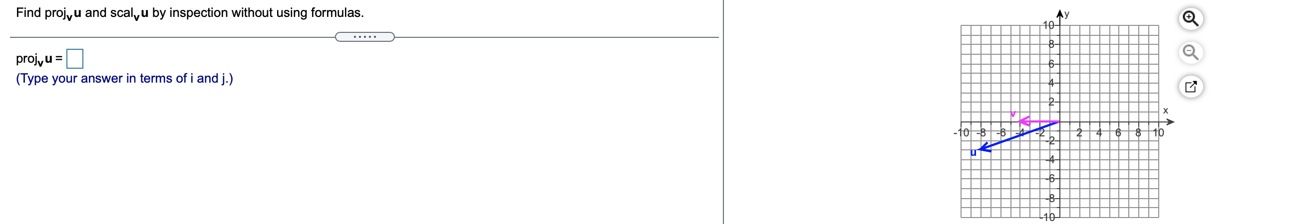 Solved Find projvu and scal, u by inspection without using | Chegg.com