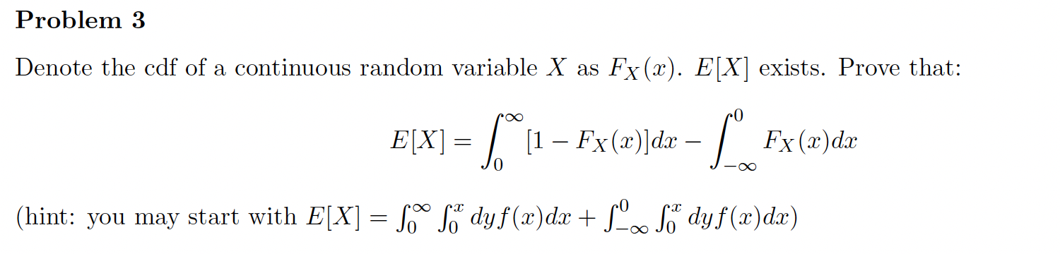Solved Problem 3 Denote the cdf of a continuous random | Chegg.com