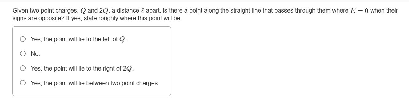 Solved Given two point charges, \( ﻿Q \) ﻿and \( 2 ﻿Q \), ﻿a | Chegg.com