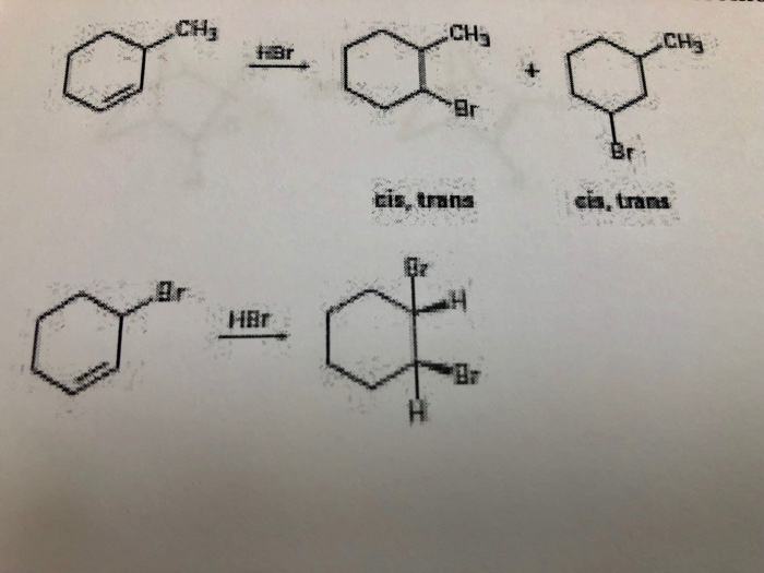 Solved The reaction of HBr with 3-methylcyclohexene produces | Chegg.com