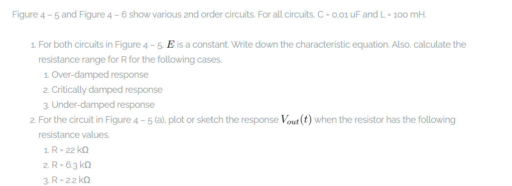 Solved Figure 4−5 and Figure 4−6 show various 2nd order | Chegg.com