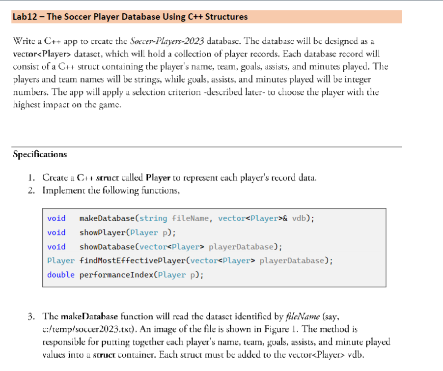 Solved Write a C++ app to crcate the Soccer-Piayers-2023 | Chegg.com