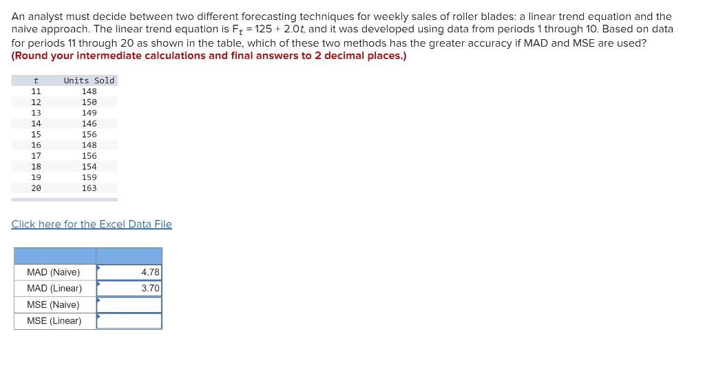 Solved An analyst must decide between two different | Chegg.com