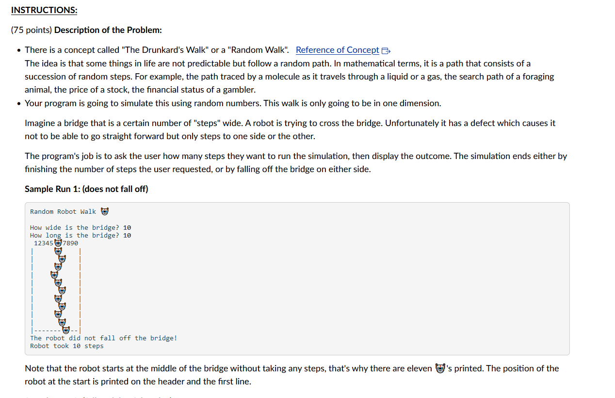 Solved Sample Run 2: (falls off the right edge)Random Robot | Chegg.com
