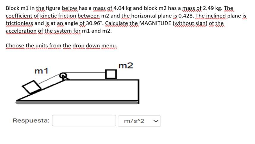 Solved Block m1 in the figure below has a mass of 4.04 kg | Chegg.com