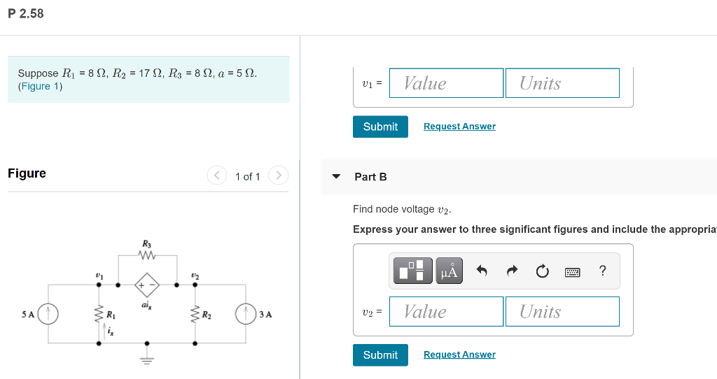 Solved P2.58 Suppose R1 = 82, R2 = 1722, R3 = 82, a = 52. | Chegg.com