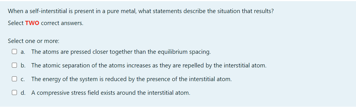 Solved When a vacancy exists in a metal crystal, what | Chegg.com