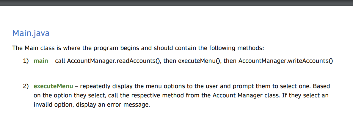 Solved Create a banking system that allows the user to | Chegg.com