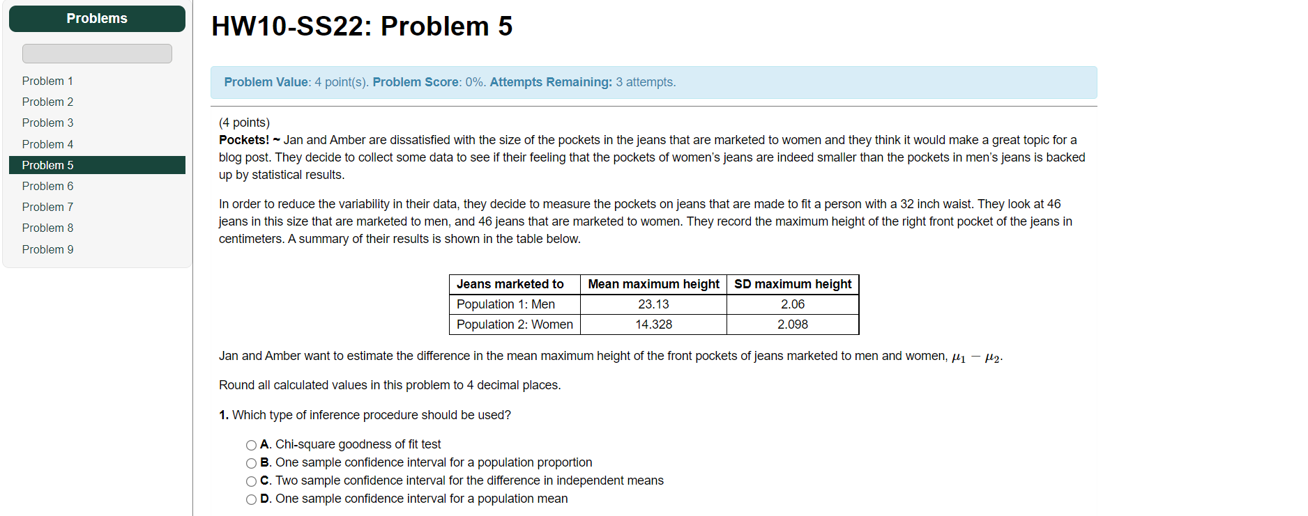 Solved Problems HW10-SS22: Problem 5 Problem 1 Problem | Chegg.com