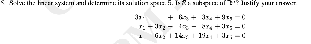 Solved 5. Solve the linear system and determine its solution | Chegg.com