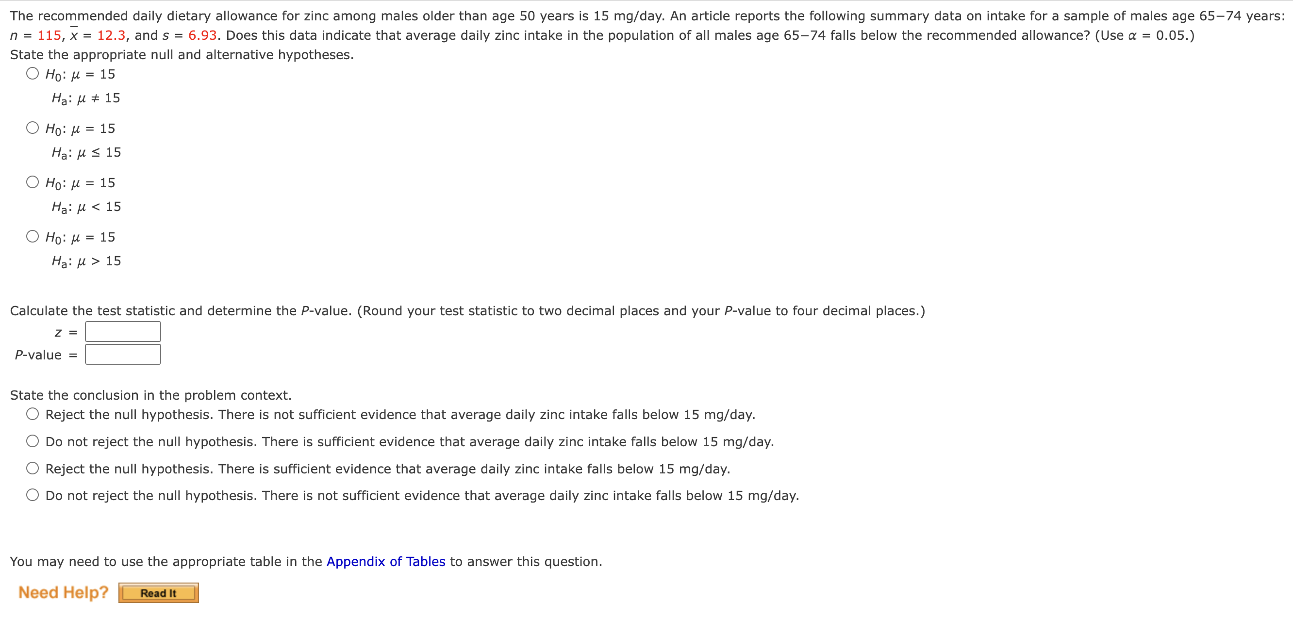 Solved State the appropriate null and alternative | Chegg.com