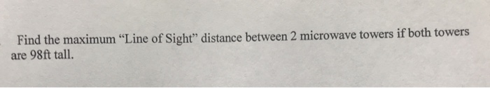 Solved Find the maximum "Line of Sight" distance between 2 | Chegg.com