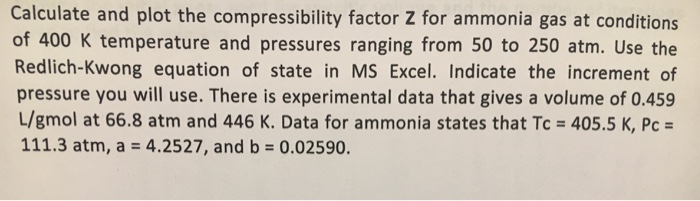 Solved Calculate And Plot The Compressibility Factor Z For