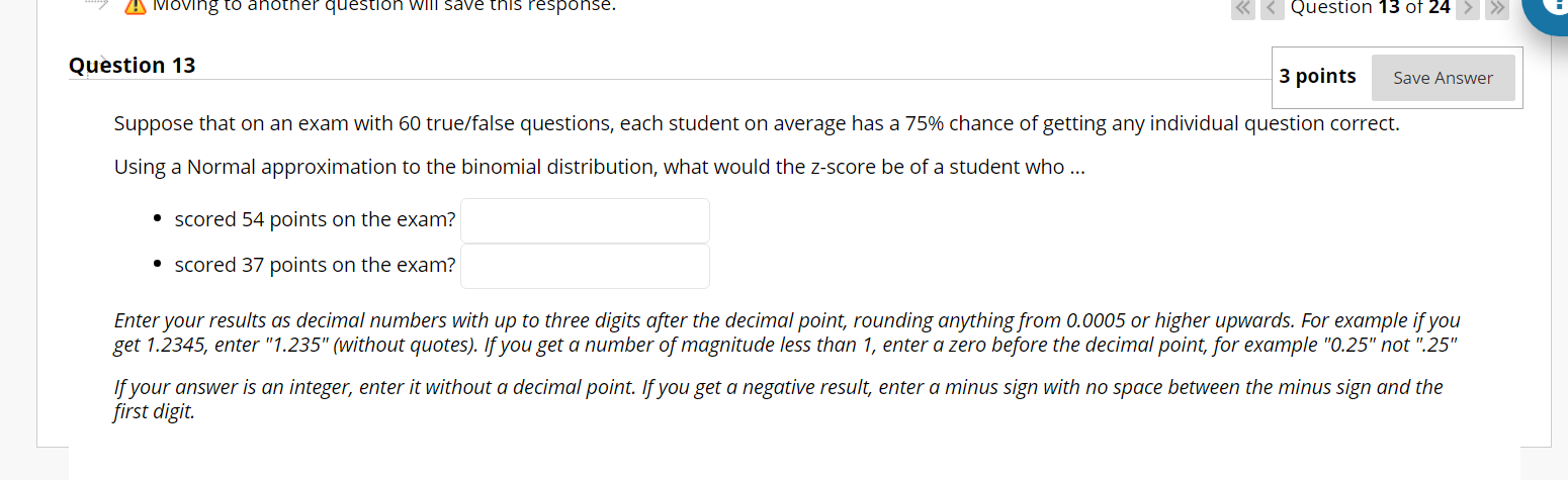 Solved Suppose that on an exam with 60 true/false questions, | Chegg.com