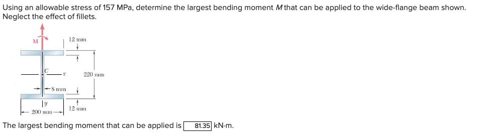 Solved Using an allowable stress of 157 MPa, determine the | Chegg.com