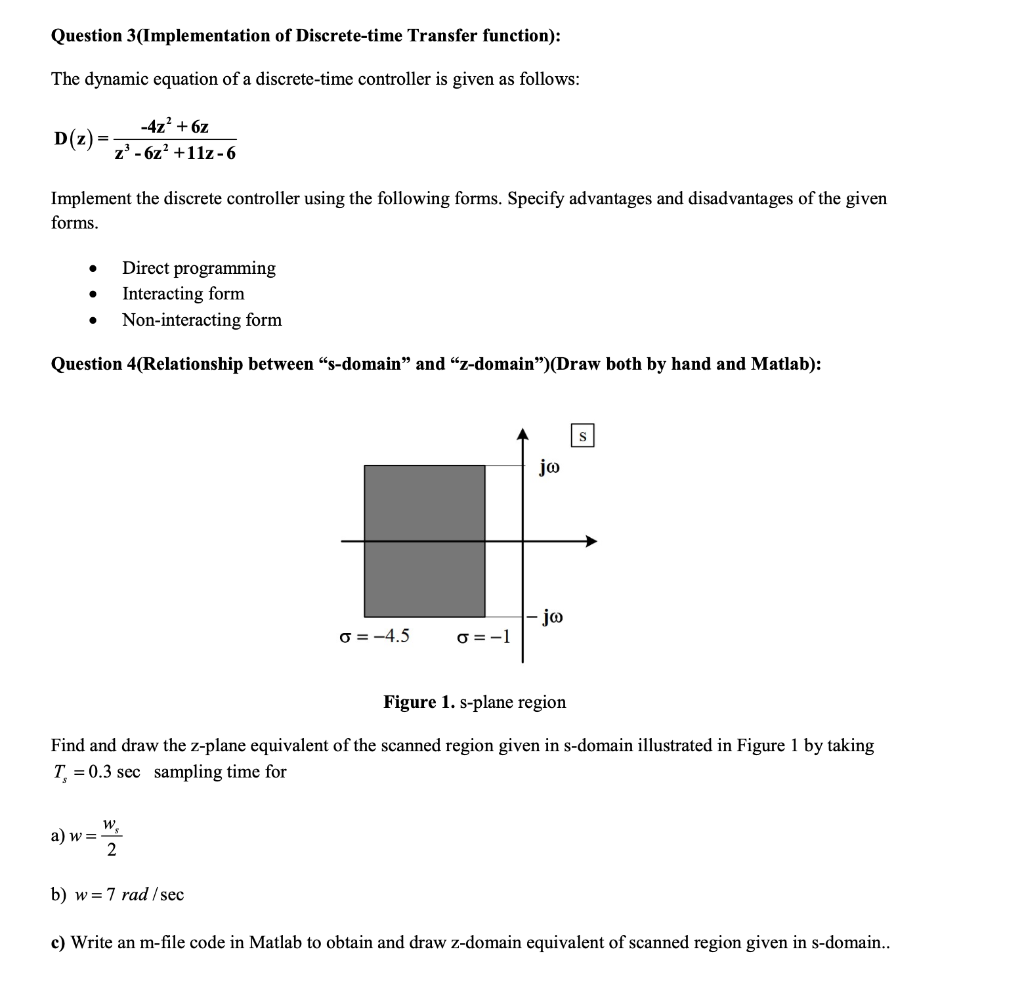 Question 3(Implementation of Discrete-time Transfer | Chegg.com