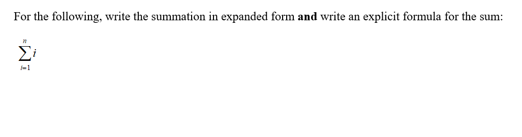 Solved For the following, write the summation in expanded | Chegg.com