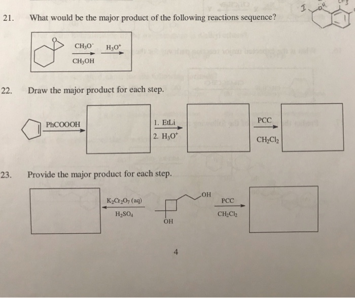 Solved What would be the major product of the following | Chegg.com