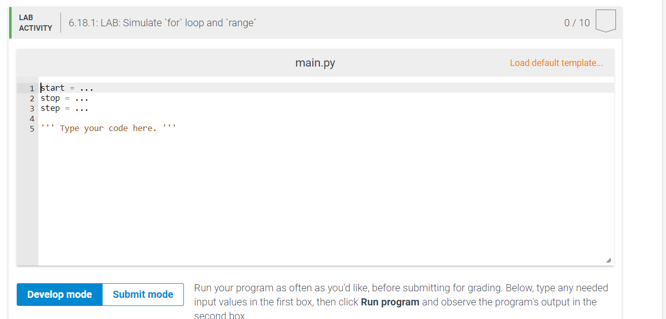Solved Simulate `for` loop and `range` Learning | Chegg.com