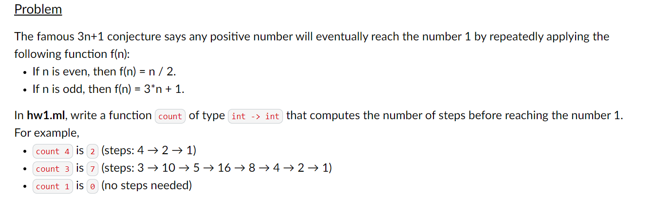 Solved The famous 3n+1 conjecture says any positive number | Chegg.com