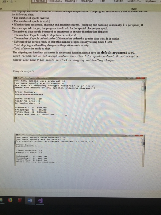 Solved LNormal」 No Spac Heading 1 Heading 2 Title Subtitle | Chegg.com