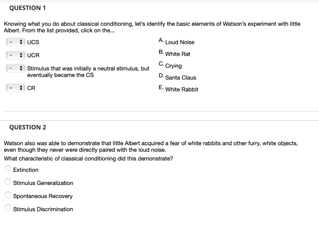 Classical Conditioning Little Albert