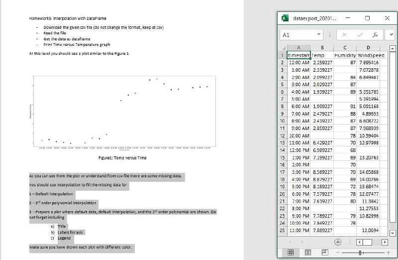 Solved 1 Homeworks. Interpolation with Datarama | Chegg.com