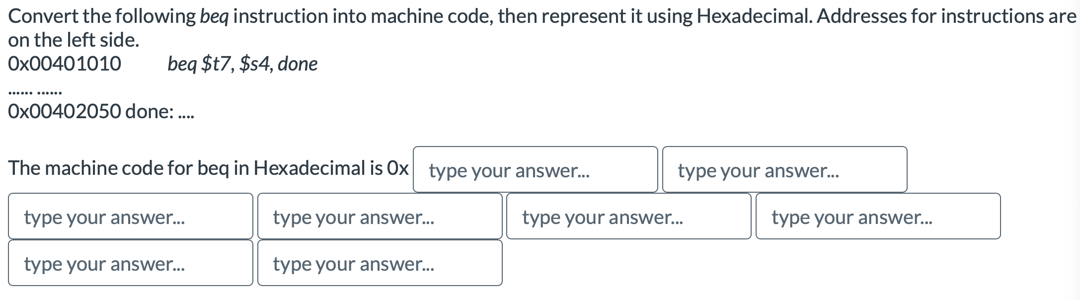 Solved Convert the following beq instruction into machine | Chegg.com