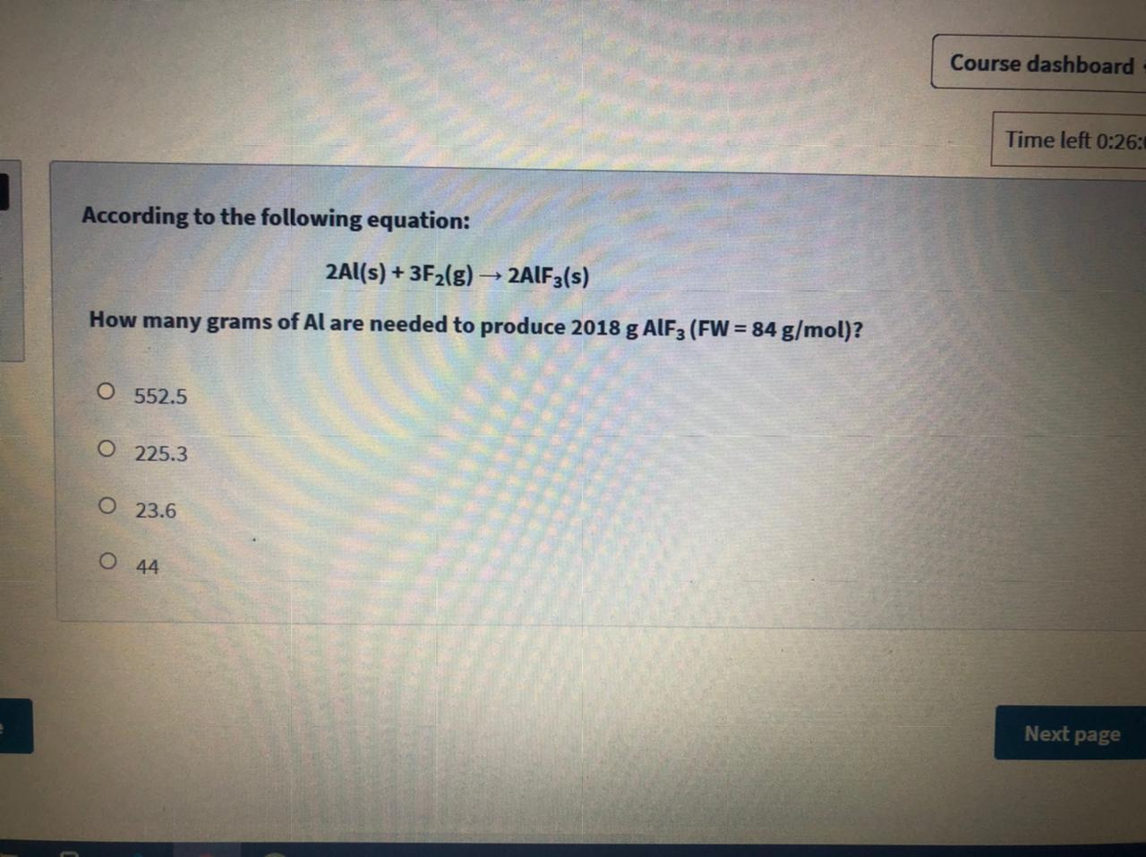 Solved Course dashboard Time left 0:26:1 According to the | Chegg.com