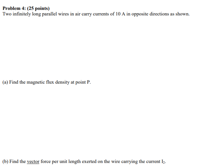 Solved Problem 4: (25 points) Two infinitely long parallel | Chegg.com