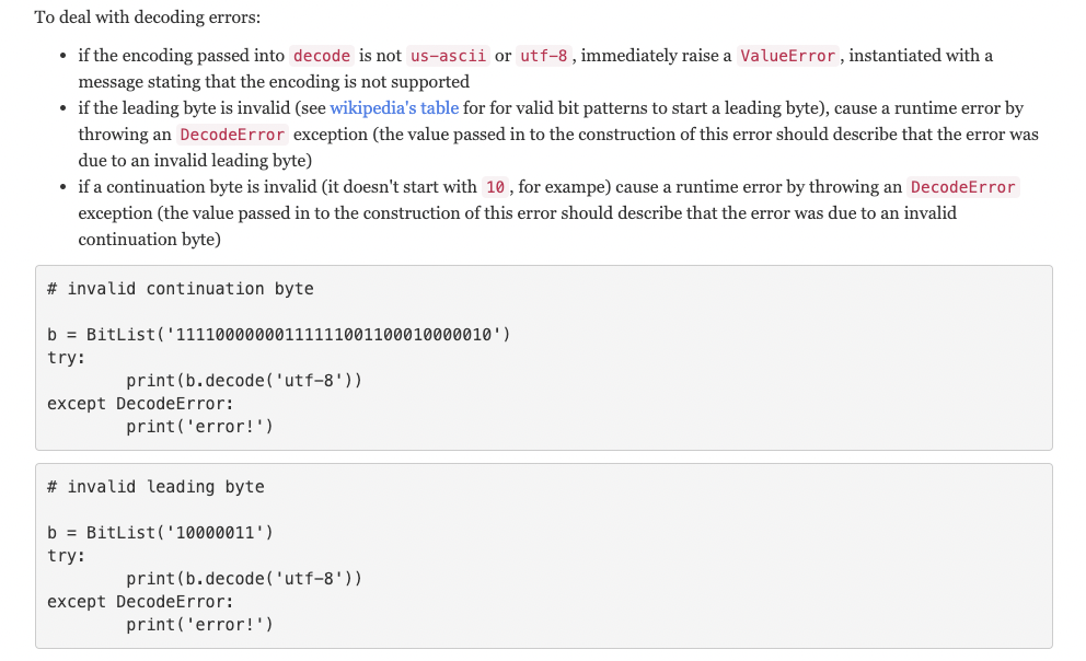 Solved Create the Bitlist class; it should support the | Chegg.com