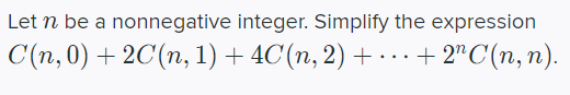 Solved Let n be a nonnegative integer. Simplify the | Chegg.com