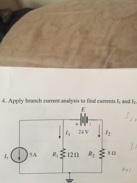 Solved 4. Apply branch current analysis to find currents I1 | Chegg.com
